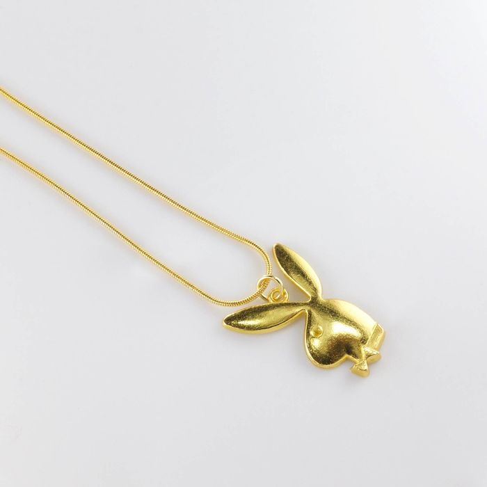 Playboy 18k Gold Playboy Bunny Necklace 20" Snake Chain 🌎FREE WORLDWIDE ...