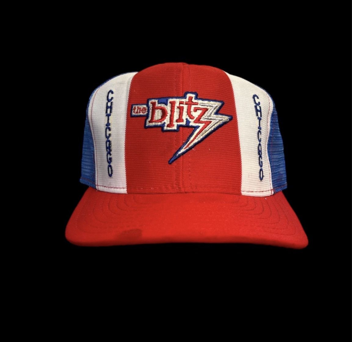 Vintage 1980s Chicago The Blitz USFL AJD Lucky Stripes Trucker Hat ...