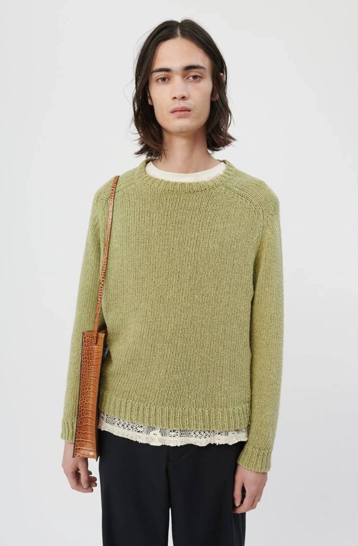 Our Legacy Green silk cotton chunky raglan knit sweater | Grailed