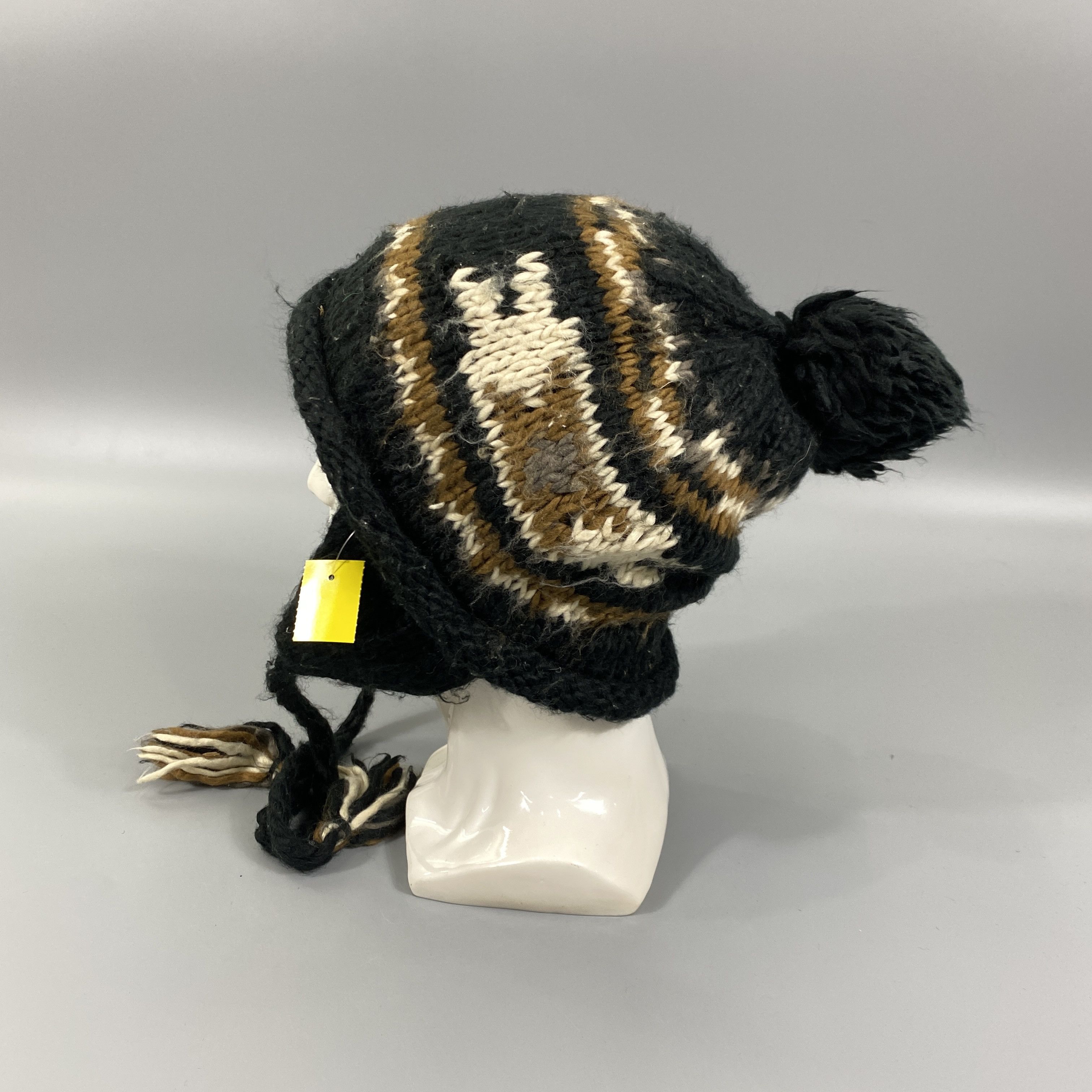 Japanese Brand × Streetwear × Vintage Striped Ear Flap Beanie Hats ...