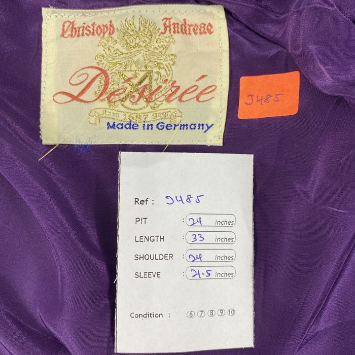 Vintage Christoph Andreae Made in Germany Violet Velvet Jacket- J485 ...