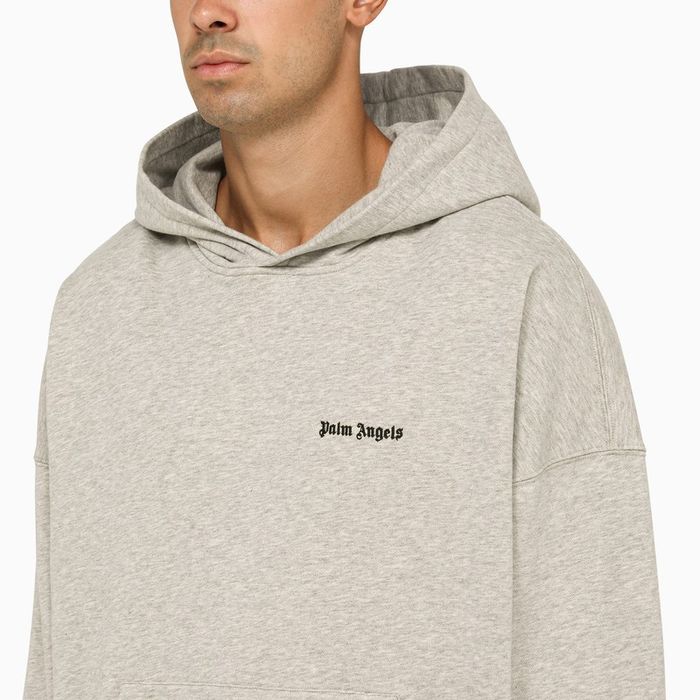 Palm Angels Palm Angels Grey Hoodie With Logo Embroidery | Grailed