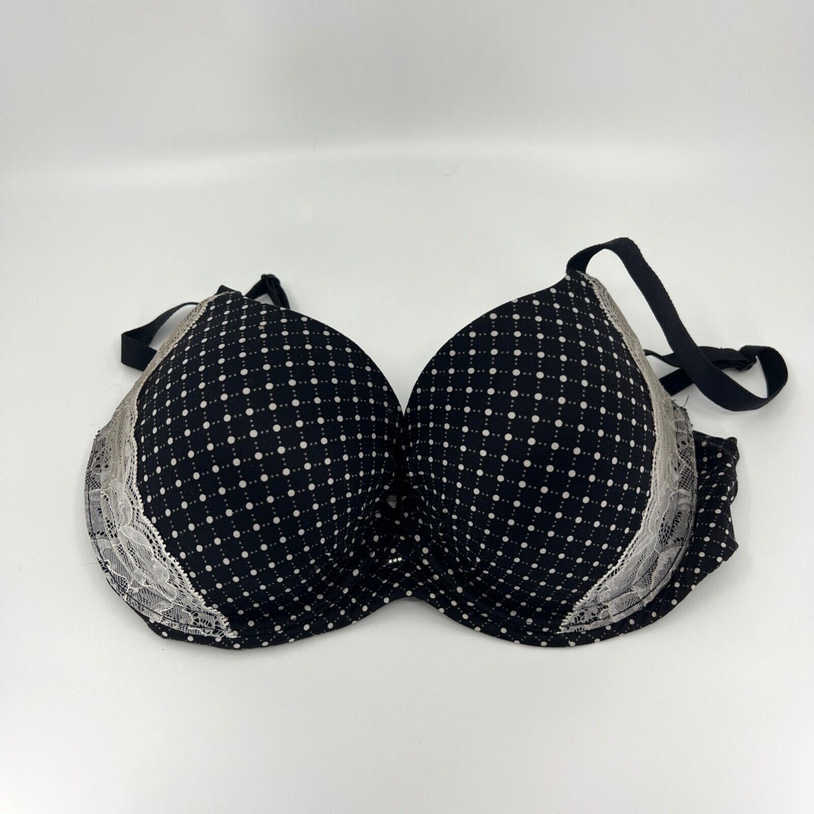 Victoria's Secret Victorias Secret Fabulous Bra 32DD Black Lined Demi Buste Double Push Up | Grailed