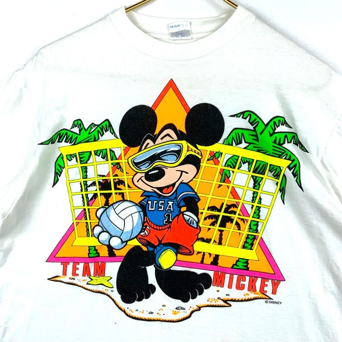 Disney Vintage Team Mickey Usa Volleyball Disney T-Shirt Size XL ...