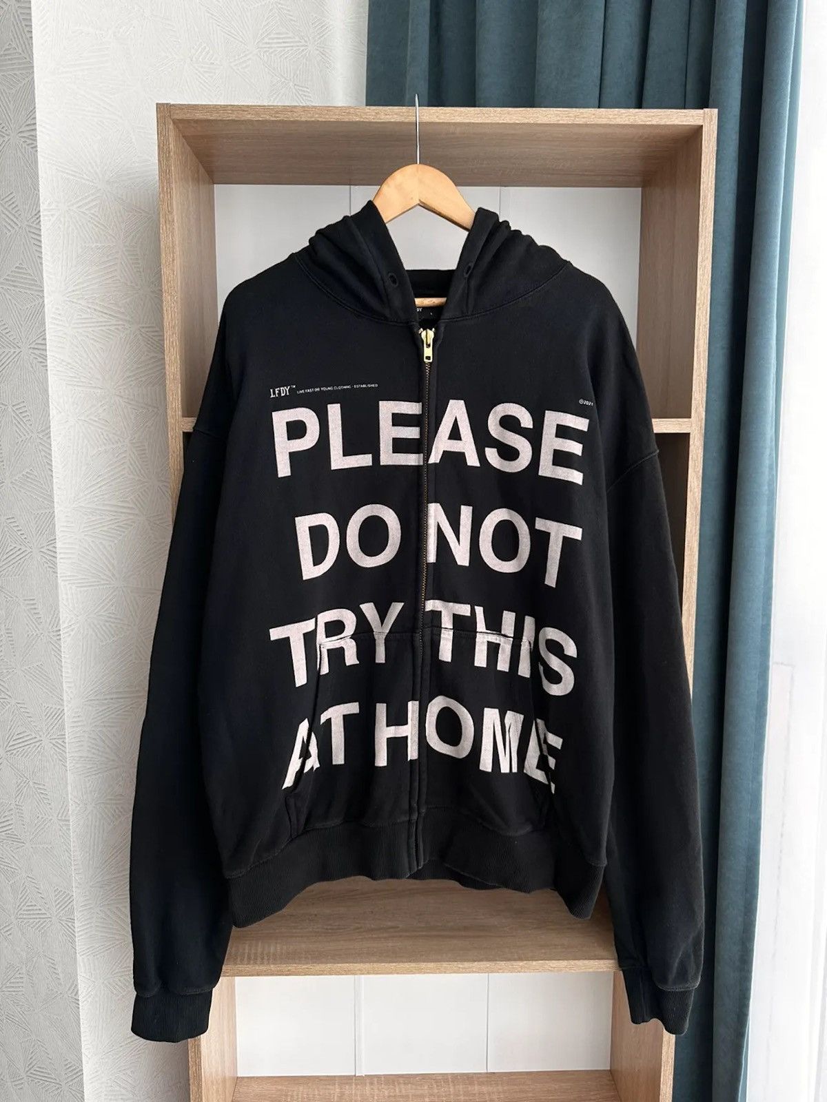 LFDY × Streetwear × Vintage Vintage LFDY “Please Do Not Try This At Home” Hoodie | Grailed