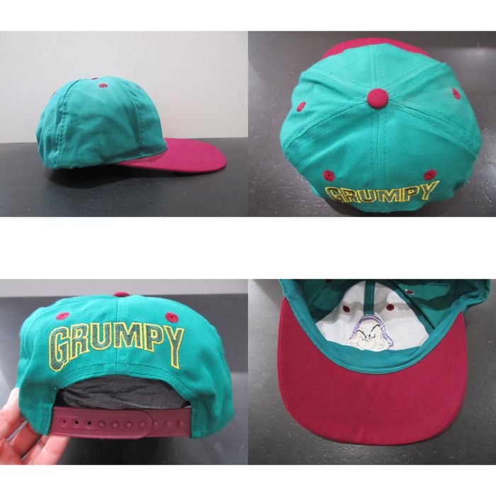Disney VINTAGE Disney Hat Cap Snap Back Green Snow White Seven Dwarfs ...