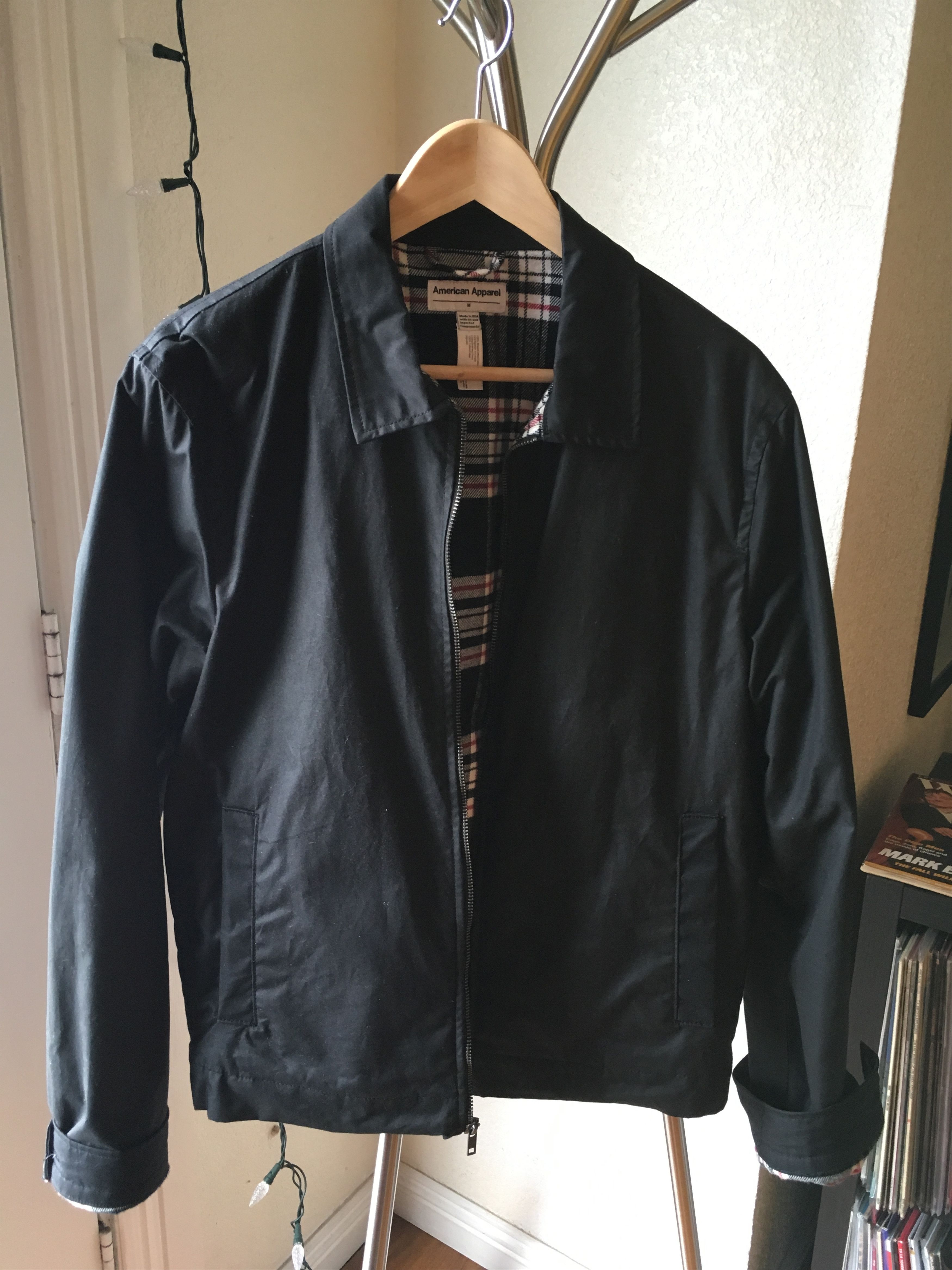 American Apparel Waxed Cotton Postman Jacket (Black) | Grailed