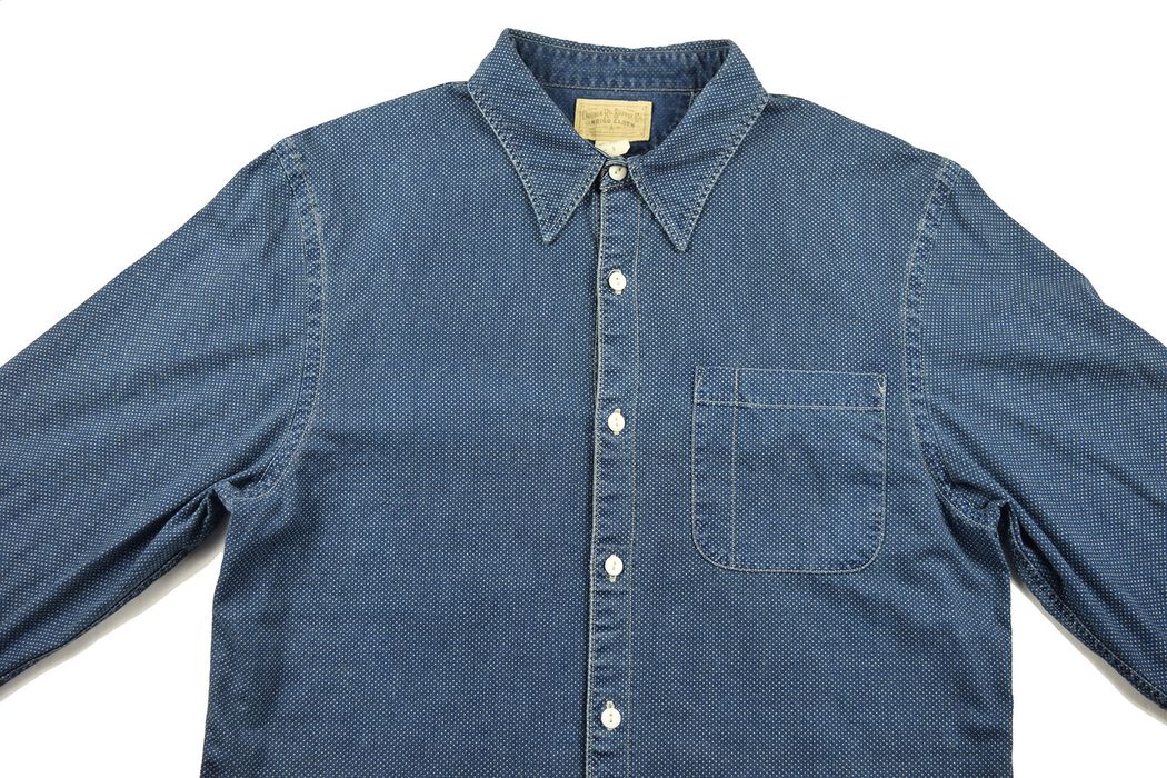 RRL Ralph Lauren Indigo Dot Work Shirt | Grailed