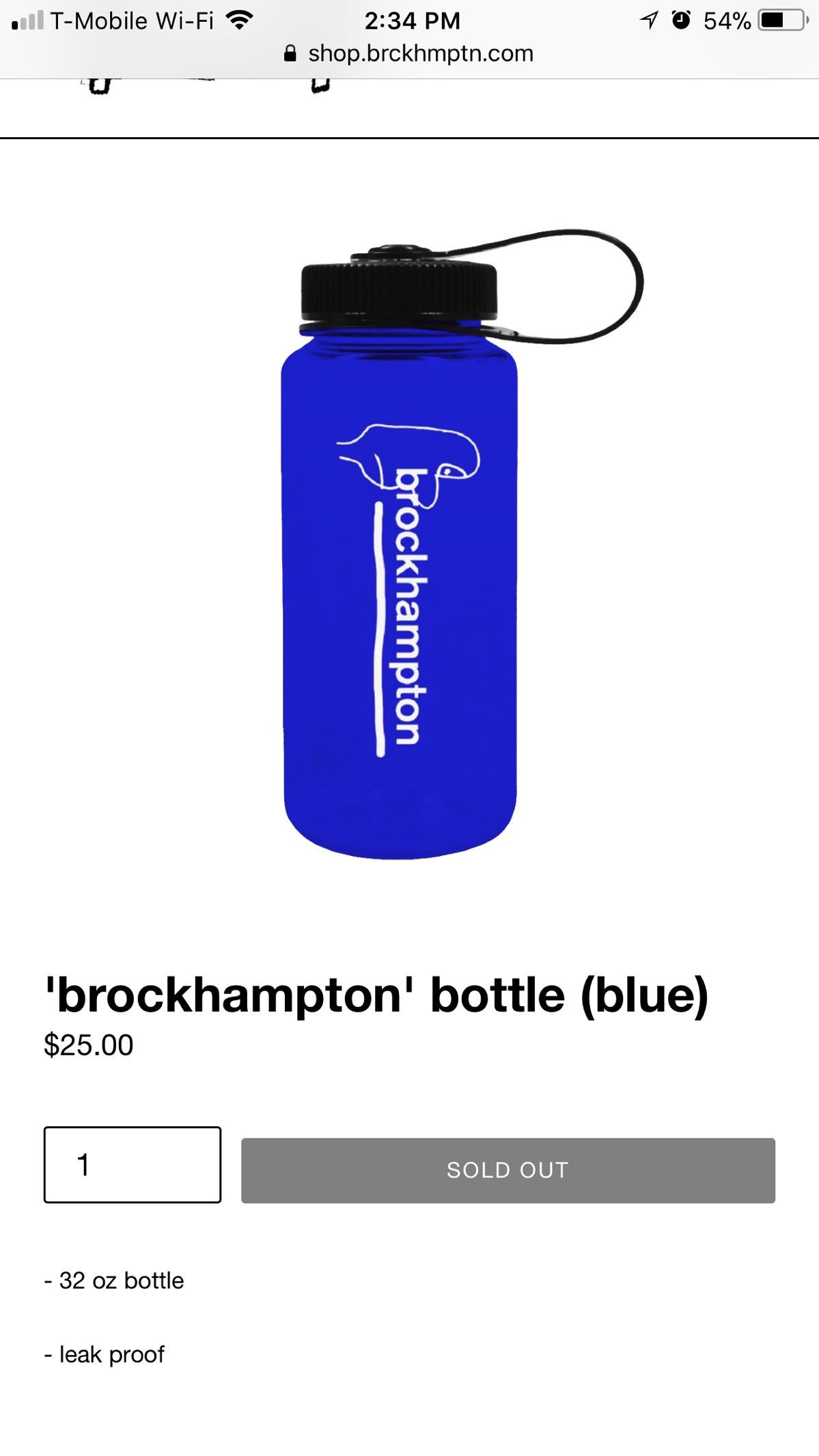 Brockhampton Brockhampton Blue Water Bottle | Grailed