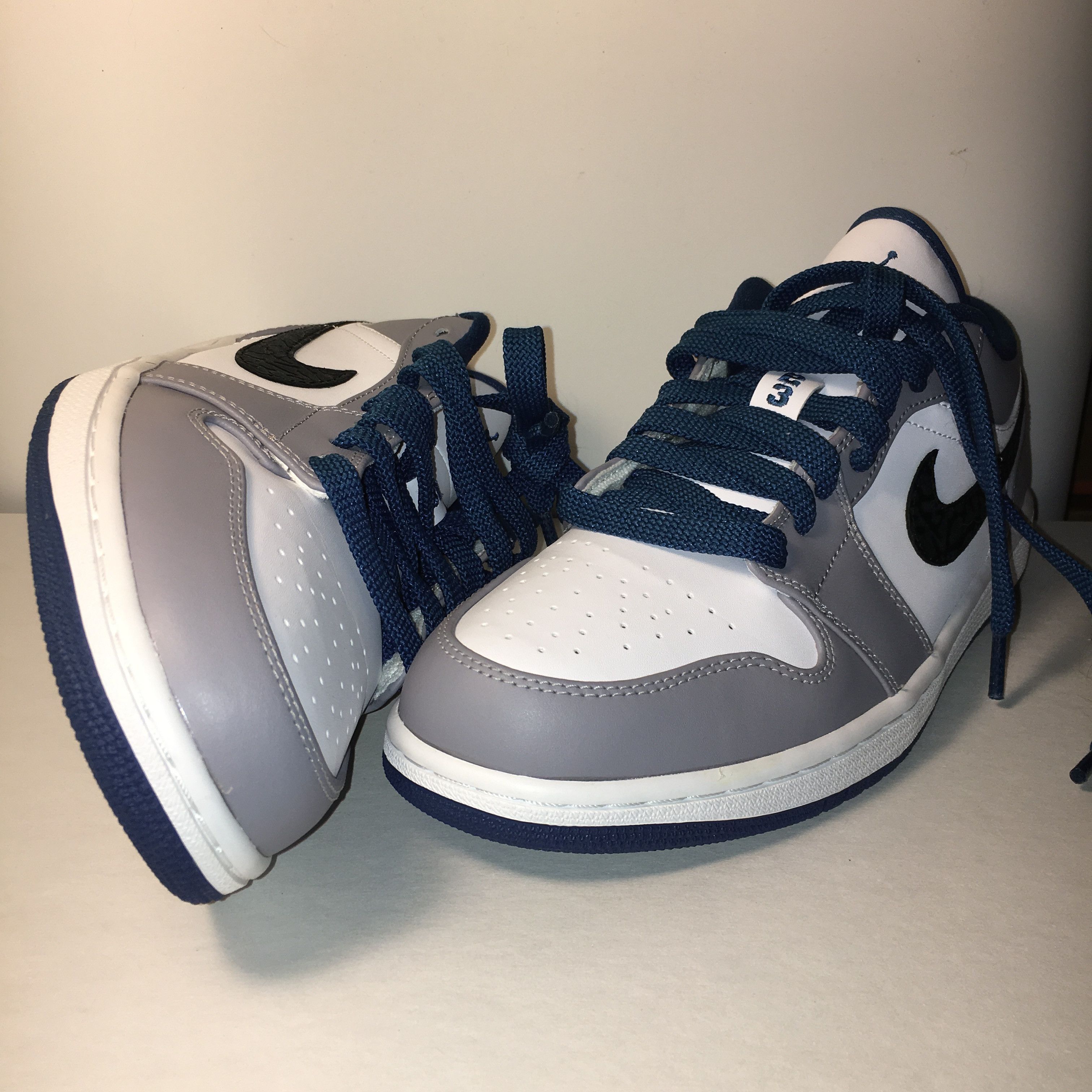 Jordan Brand True blue/Cement grey Jordan 1 lows | Grailed