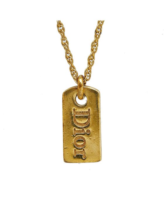 Dior Logo Plate Pendant Necklace | Grailed