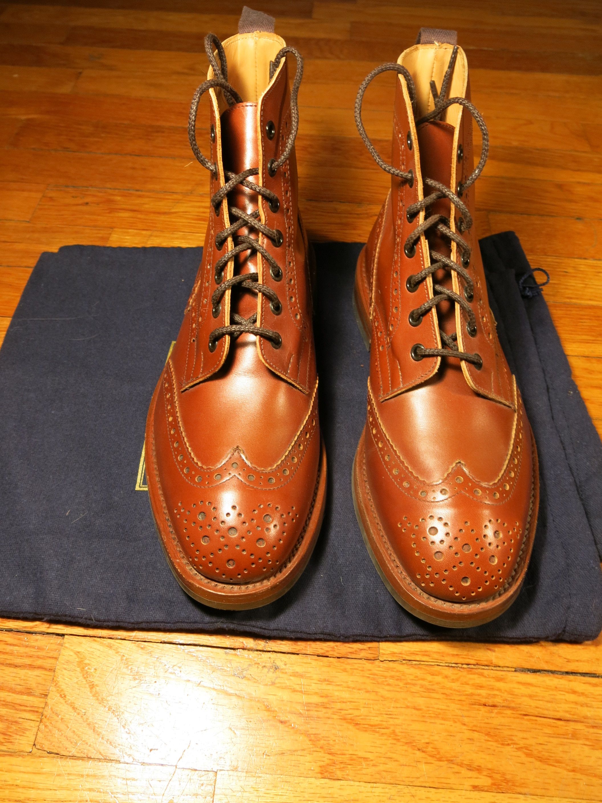 Trickers Trickers Stow Brogue Country Boots UK Men's Size 9 Tan Leather ...