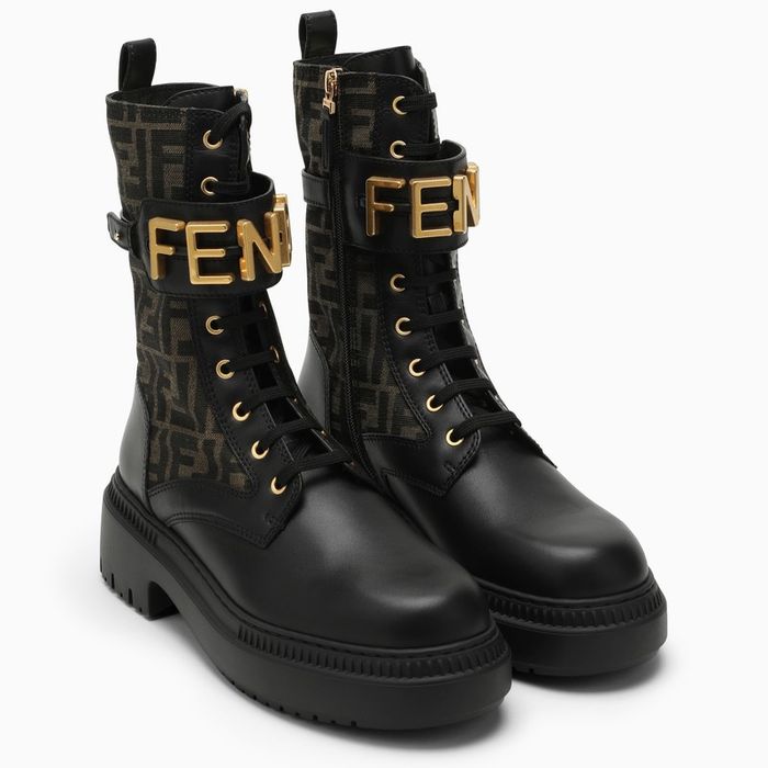 Fendi Fendi Fendigraphy Black Biker Boot | Grailed