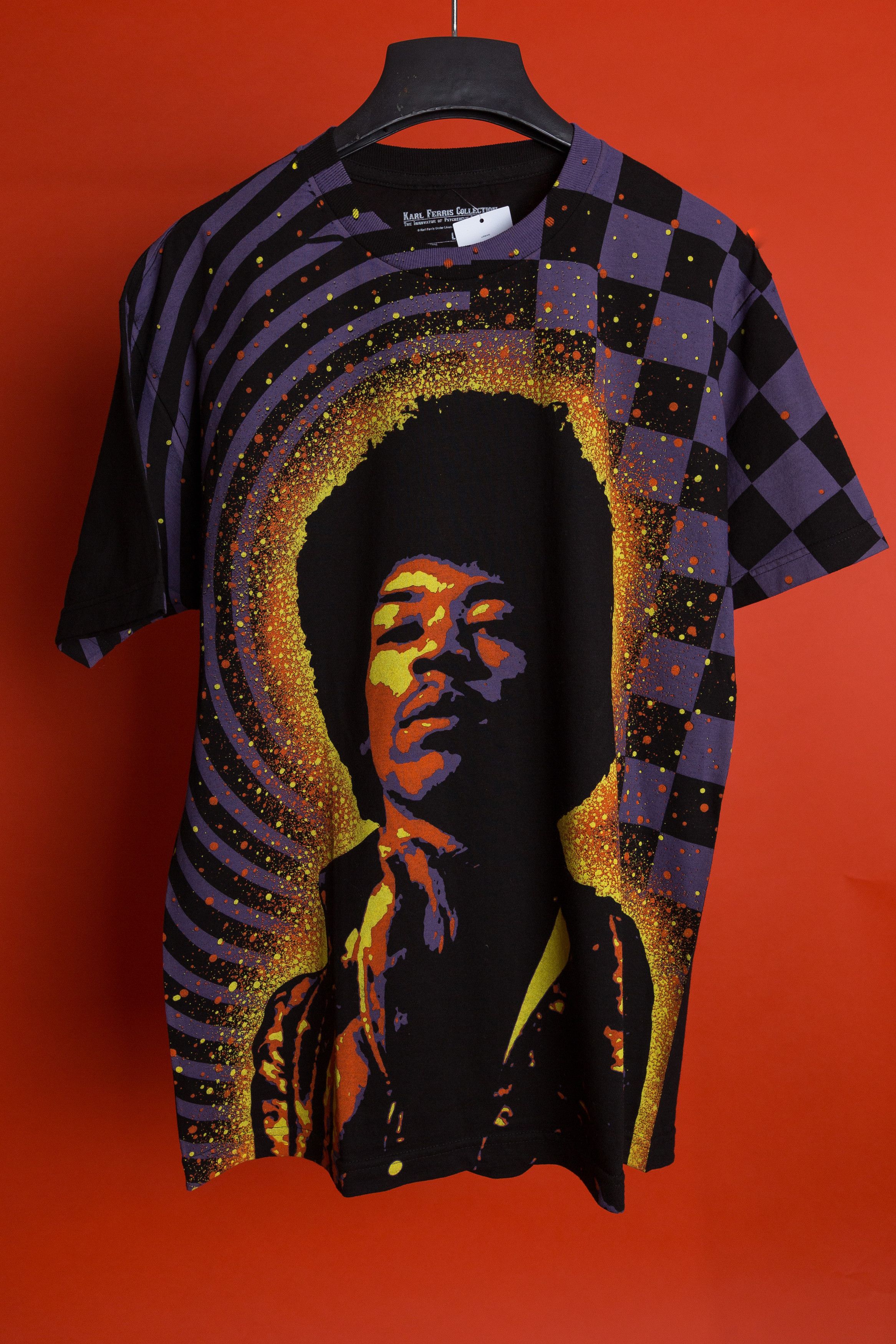 Jimi Hendrix Jimmy Hendrix Stencil Face Portrait Splatter Paint Vintage ...