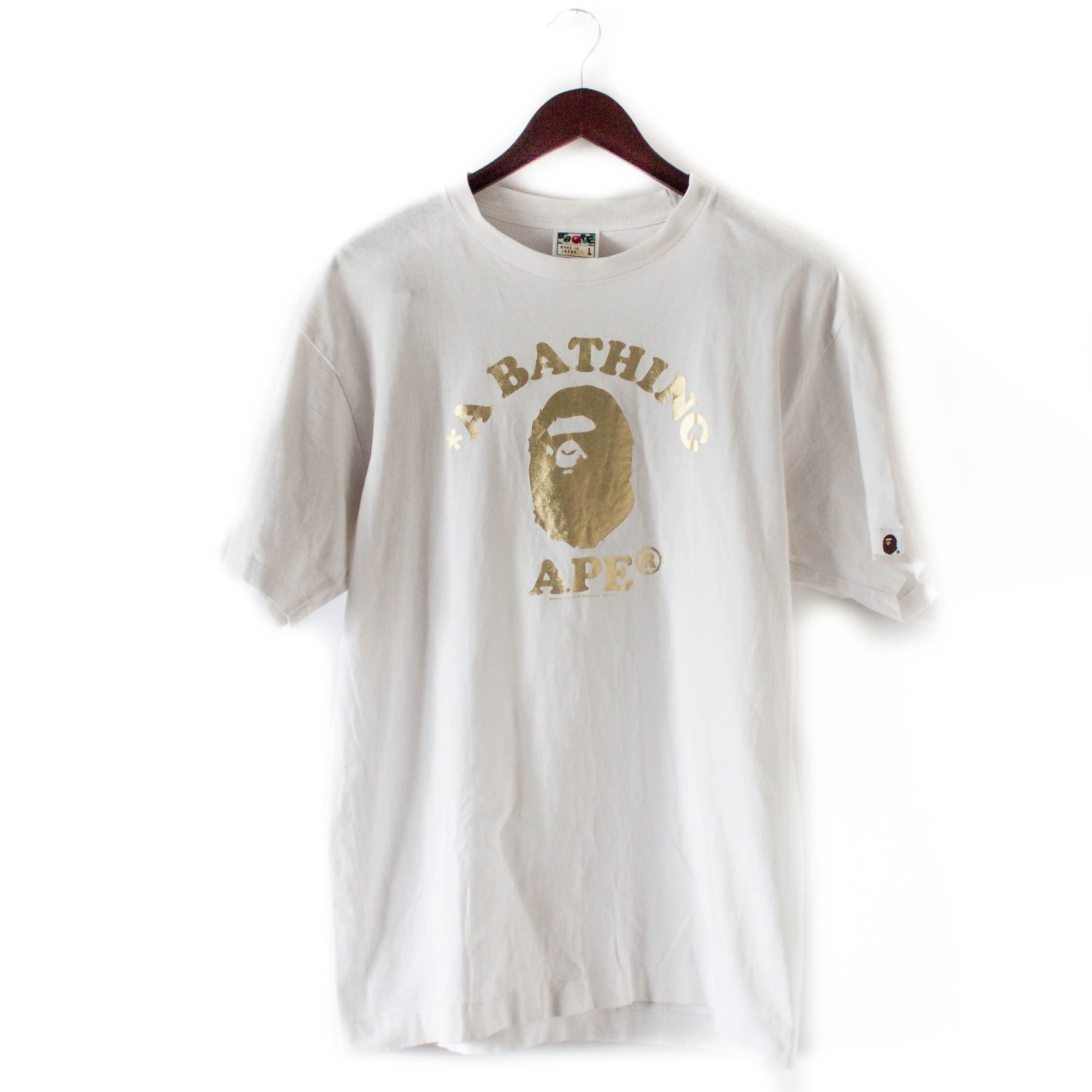 Bape Gold Foil Logo Tee | Grailed