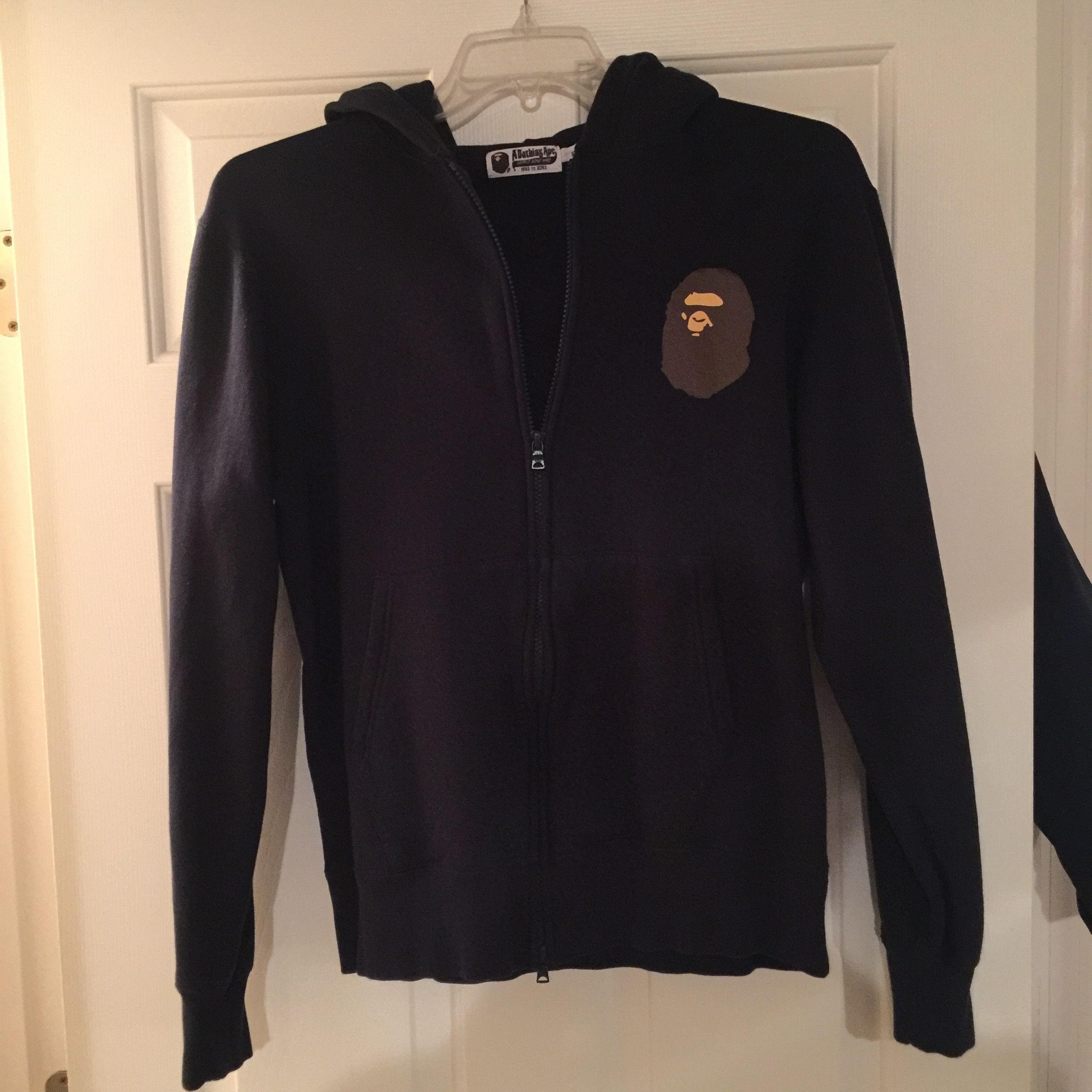 Bape A Bathing Ape Streetwear Classic Face Navy Blue Hoodie Size XL ...