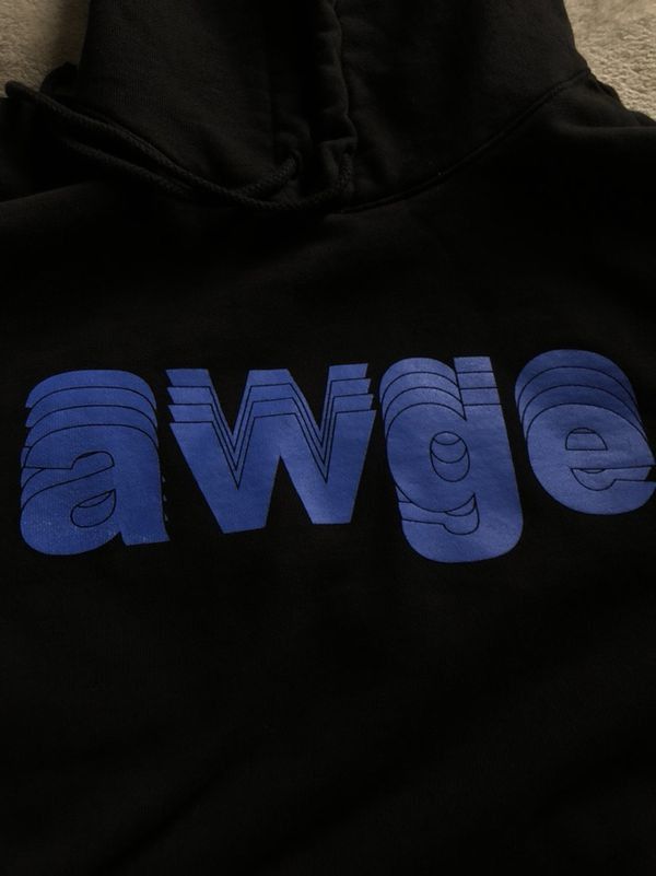AWGE Black Hoodie with Blue AWGE Logo | Grailed