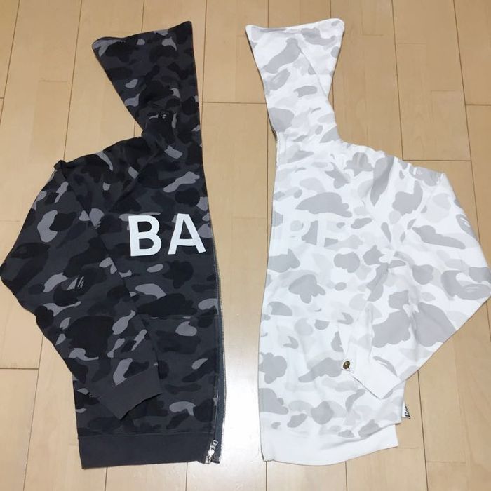 Bape BAPE Half and Half Camo full zip hoodie | Grailed