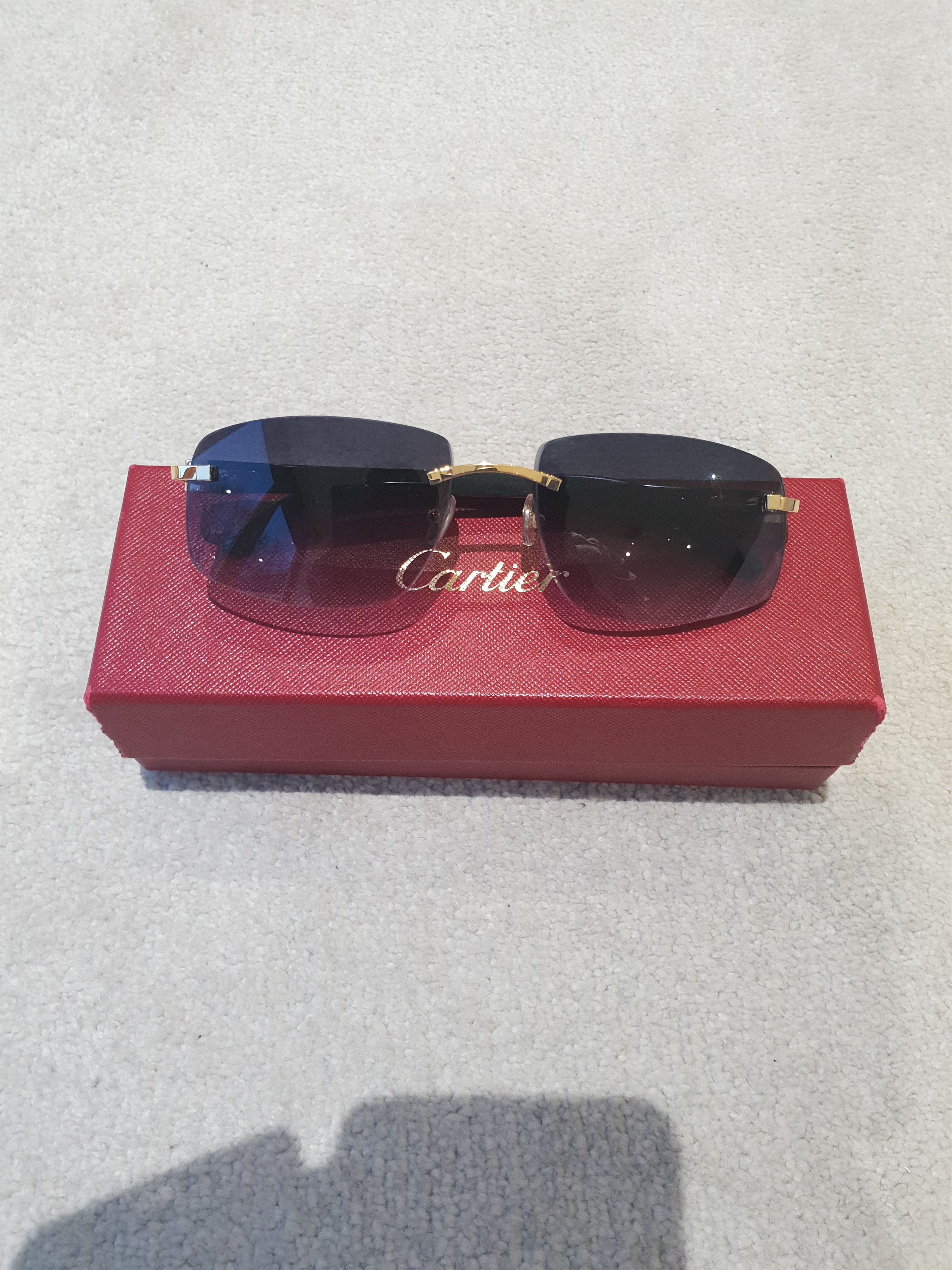 Cartier $3,900 Diamond Cartier Buffalo Horn Buffs Buffies Sunglasses ...