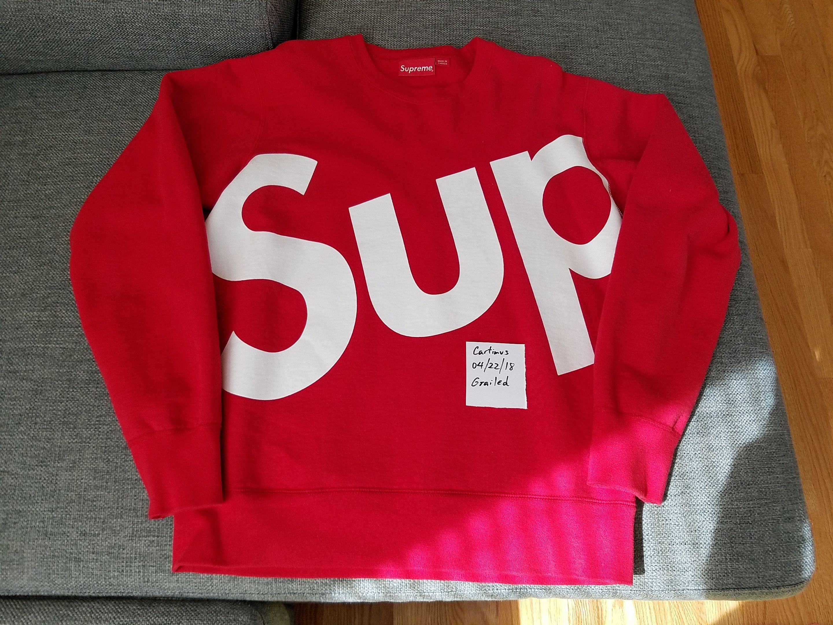 Supreme Supreme SUP Crewneck Sweatshirt Red | Grailed