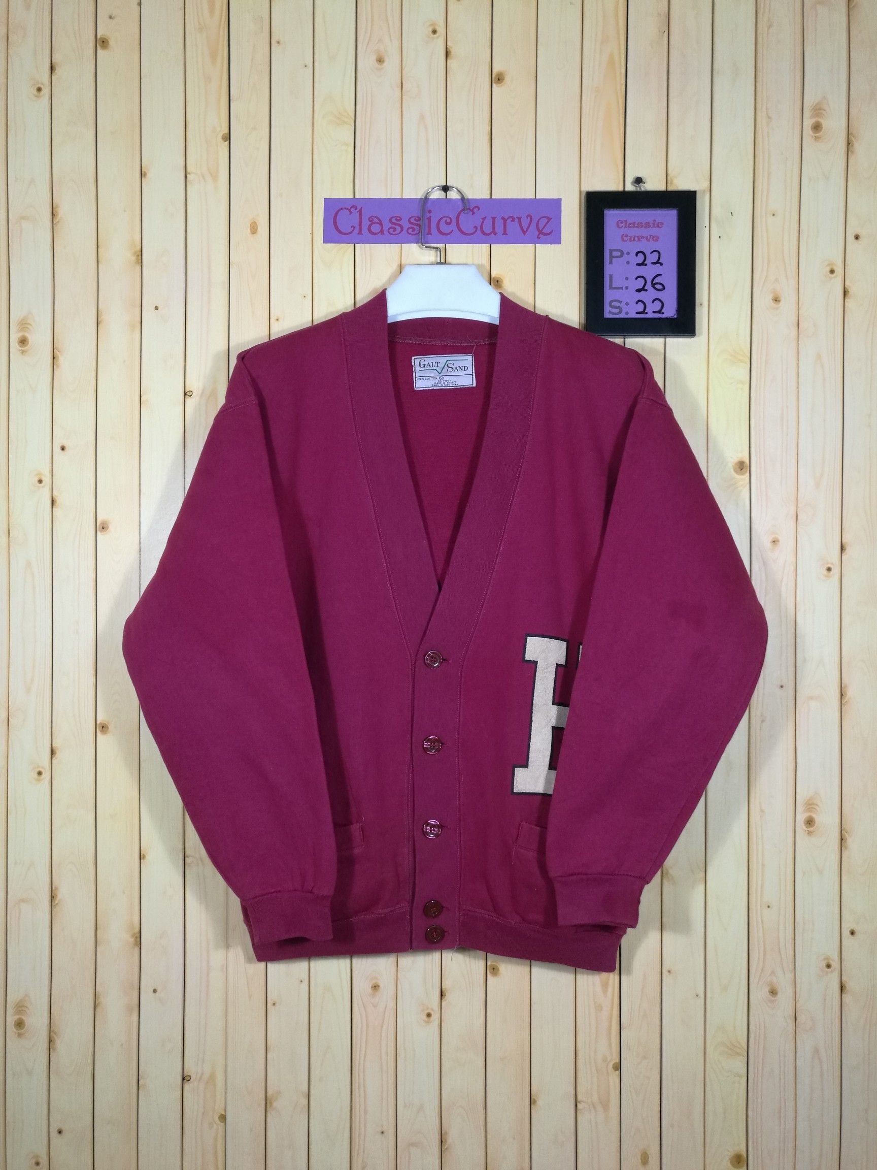 Vintage Vintage Galt Sand Sweatshirt Cardigan Jacket Red Colour Size M ...