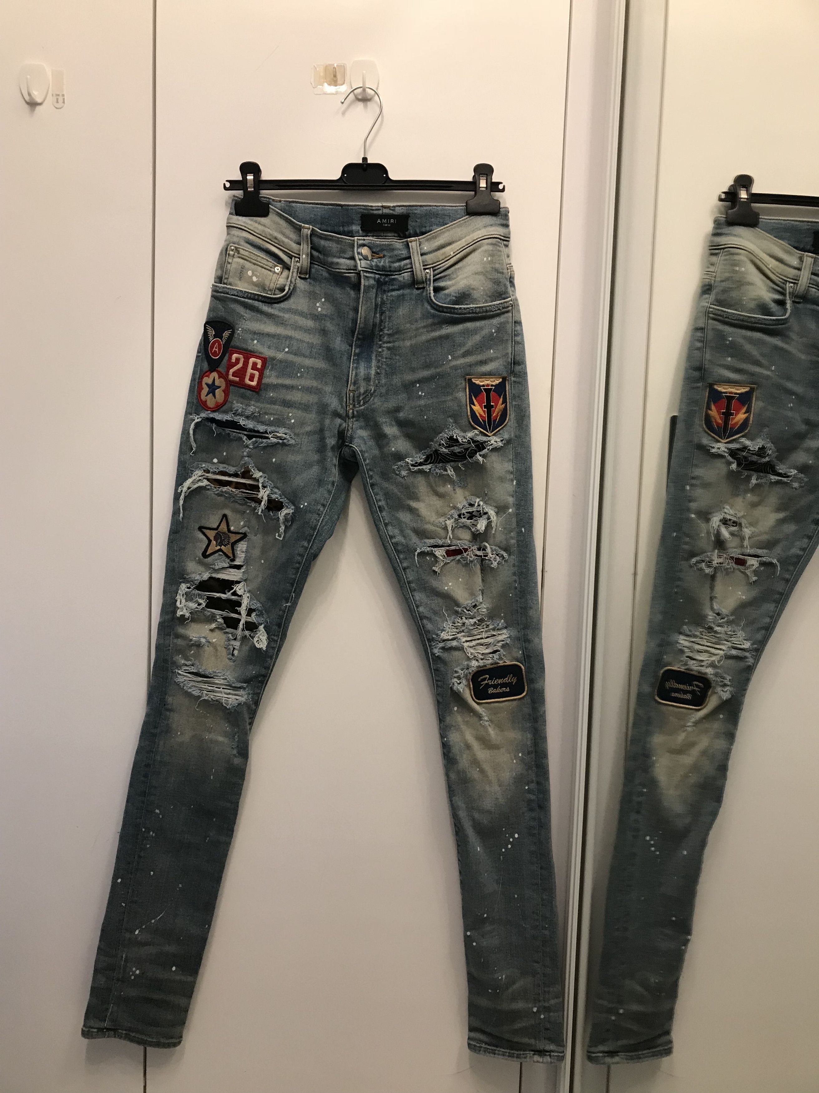 Amiri Amiri Art Patchwork Jeans | Grailed