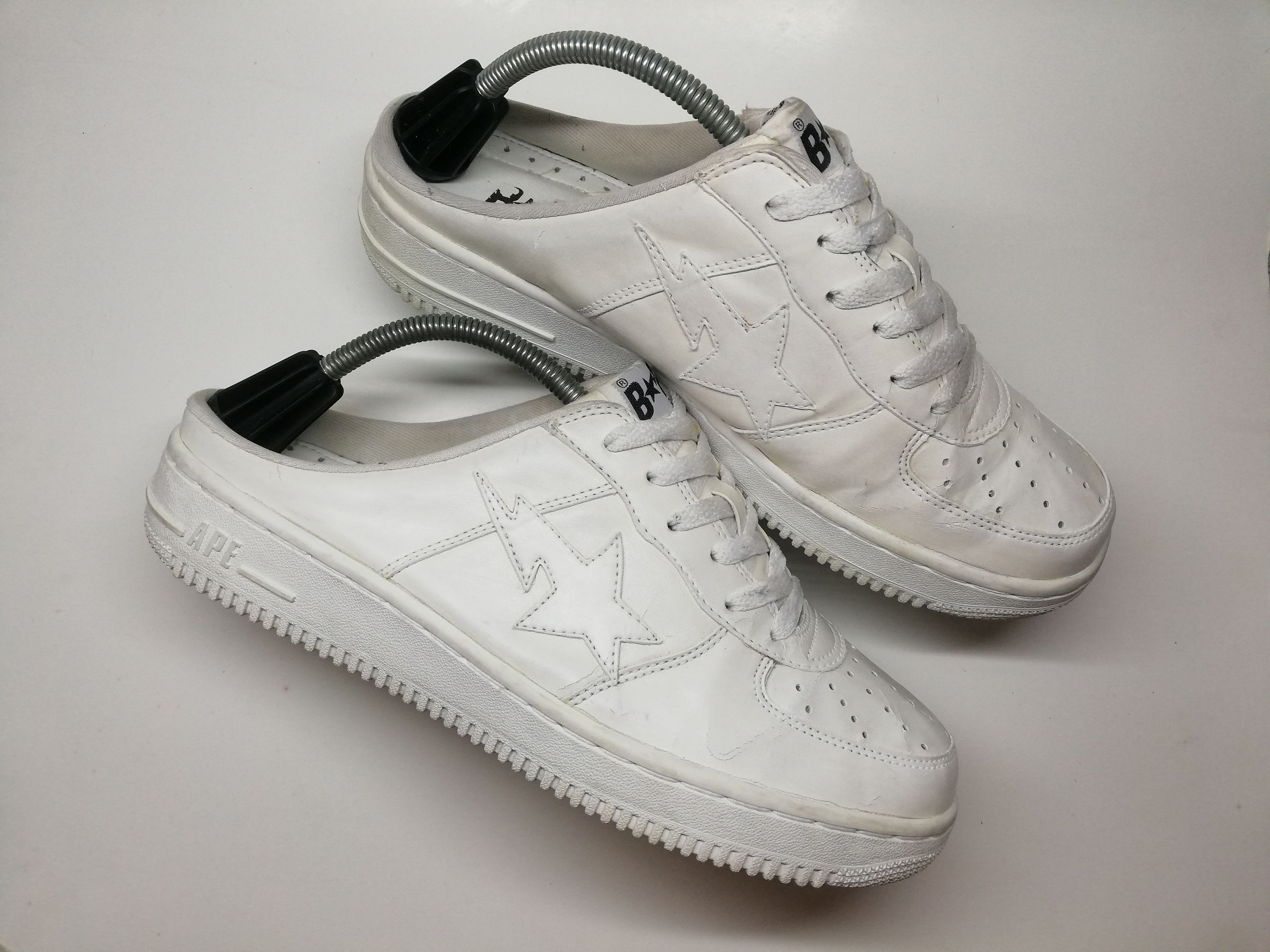 Bape OG Triple White Bapesta Open Sneaker | Grailed