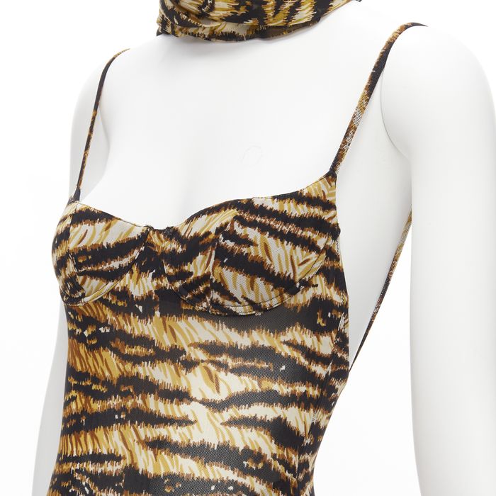 Dolce & Gabbana DOLCE GABBANA MARE Vintage brown tiger print mesh ...