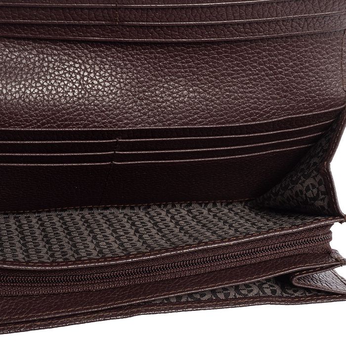 Aigner AIGNER Plum Leather Logo Flap Continental Wallet | Grailed