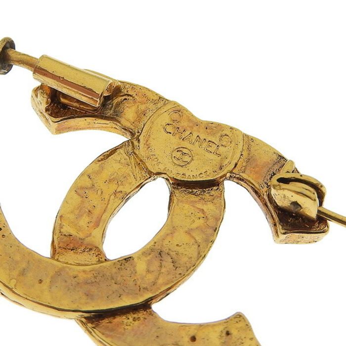 Chanel CHANEL Rhinestone Coco Mark Brooch Gold Ladies | Grailed