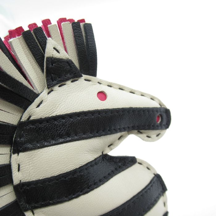 Hermes HERMES Gee Gee Savannah Back Charm Black White Black/Rose mexico ...