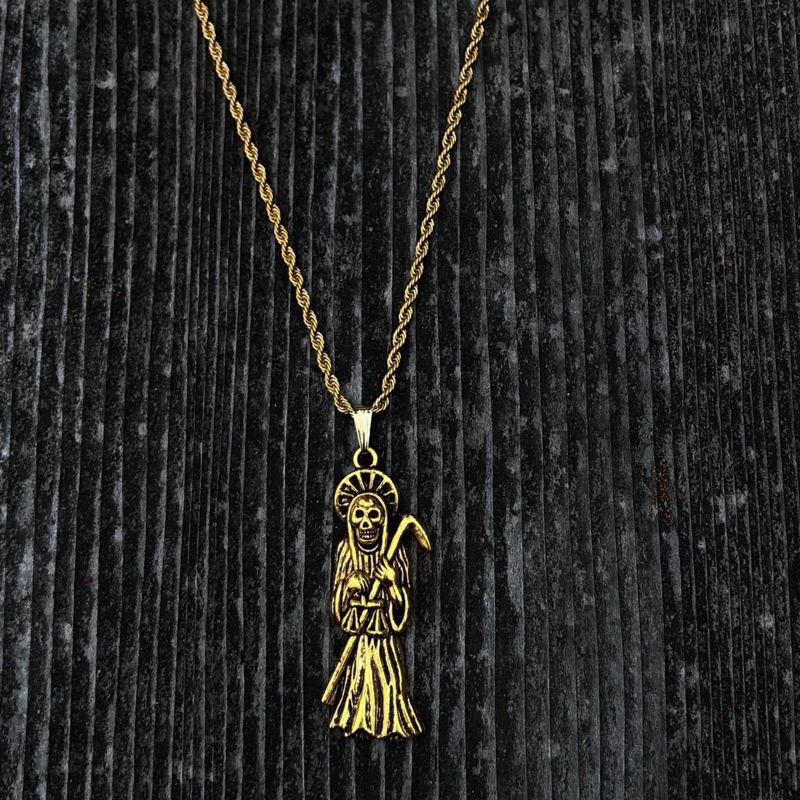 Jewelry × Other Ian Connor Gold Grim Reaper Necklace 20” Rope Chain 🌎 ...