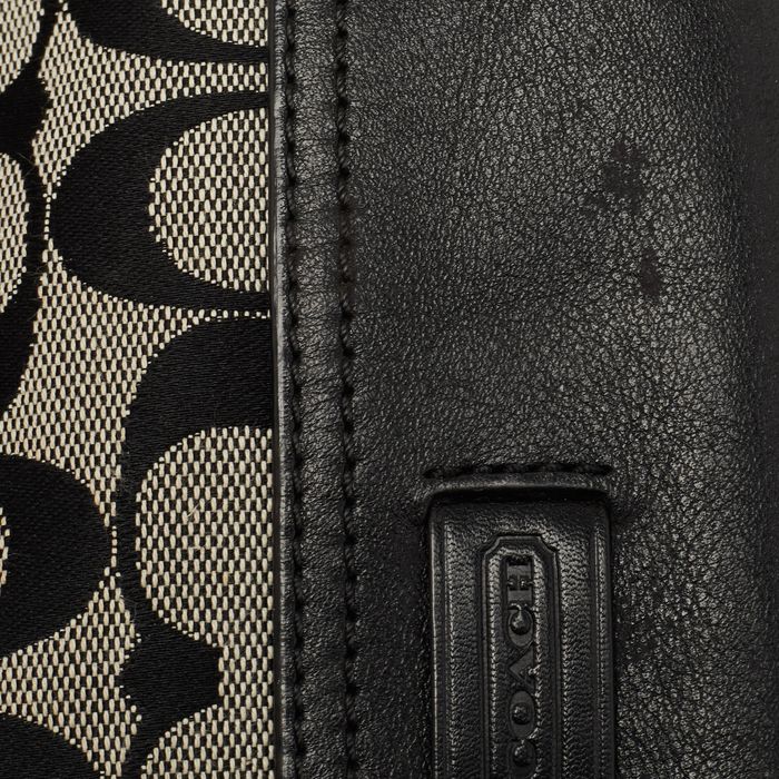 Coach COACH Black/Grey Signature Canvas and Leather Shoulder Bag | Grailed