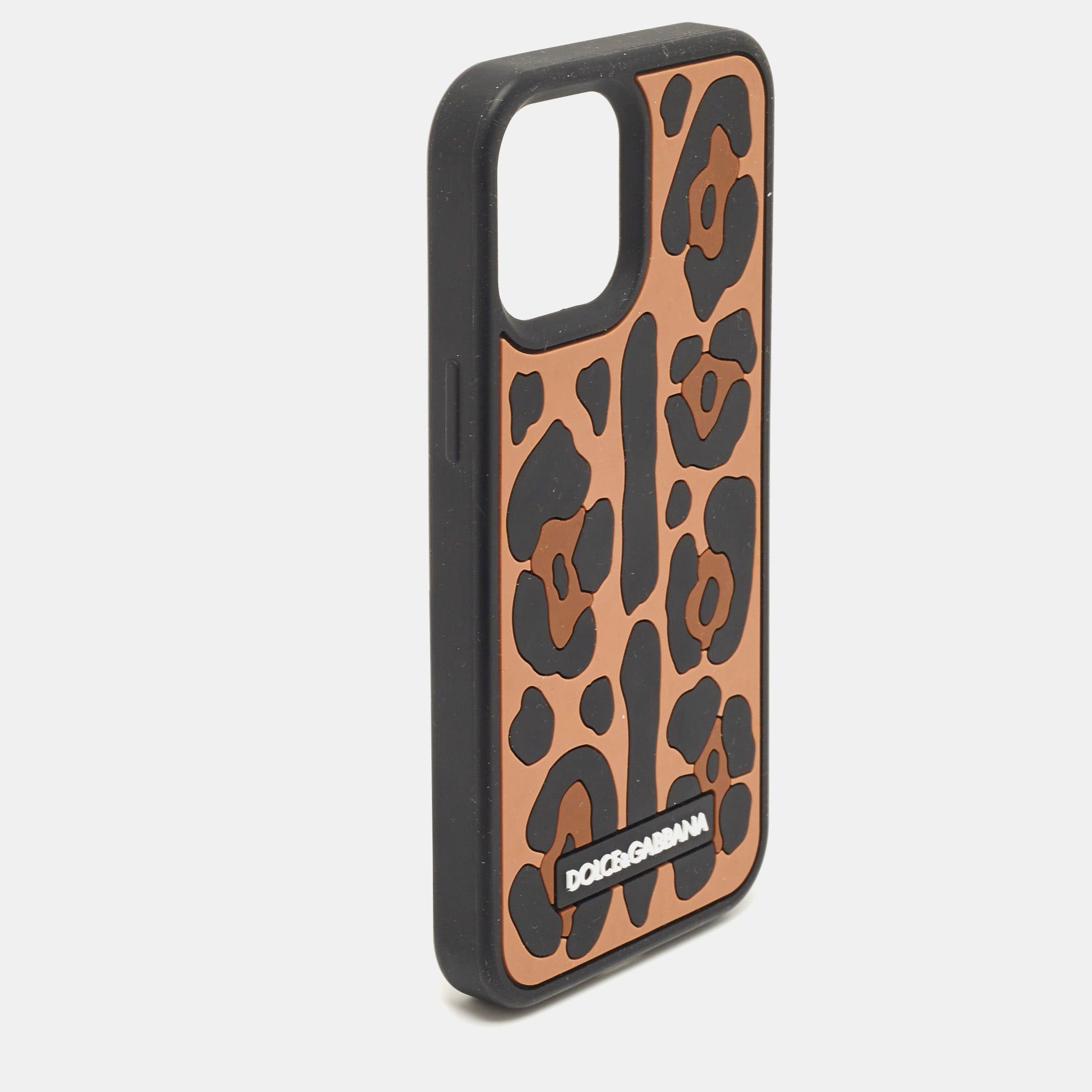 Dolce & Gabbana DOLCE & GABBANA Brown/Black Leopard Print Rubber iPhone 12 Pro Phone Case | Grailed