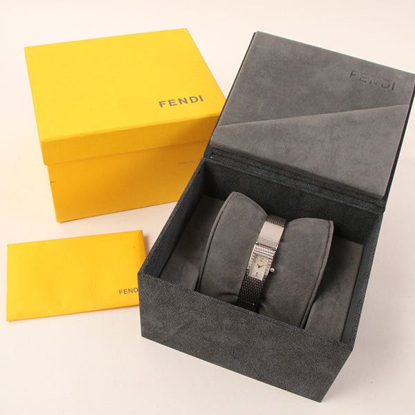 Fendi FENDI Rectangular Face Logo Bangle Watch Silver | Grailed