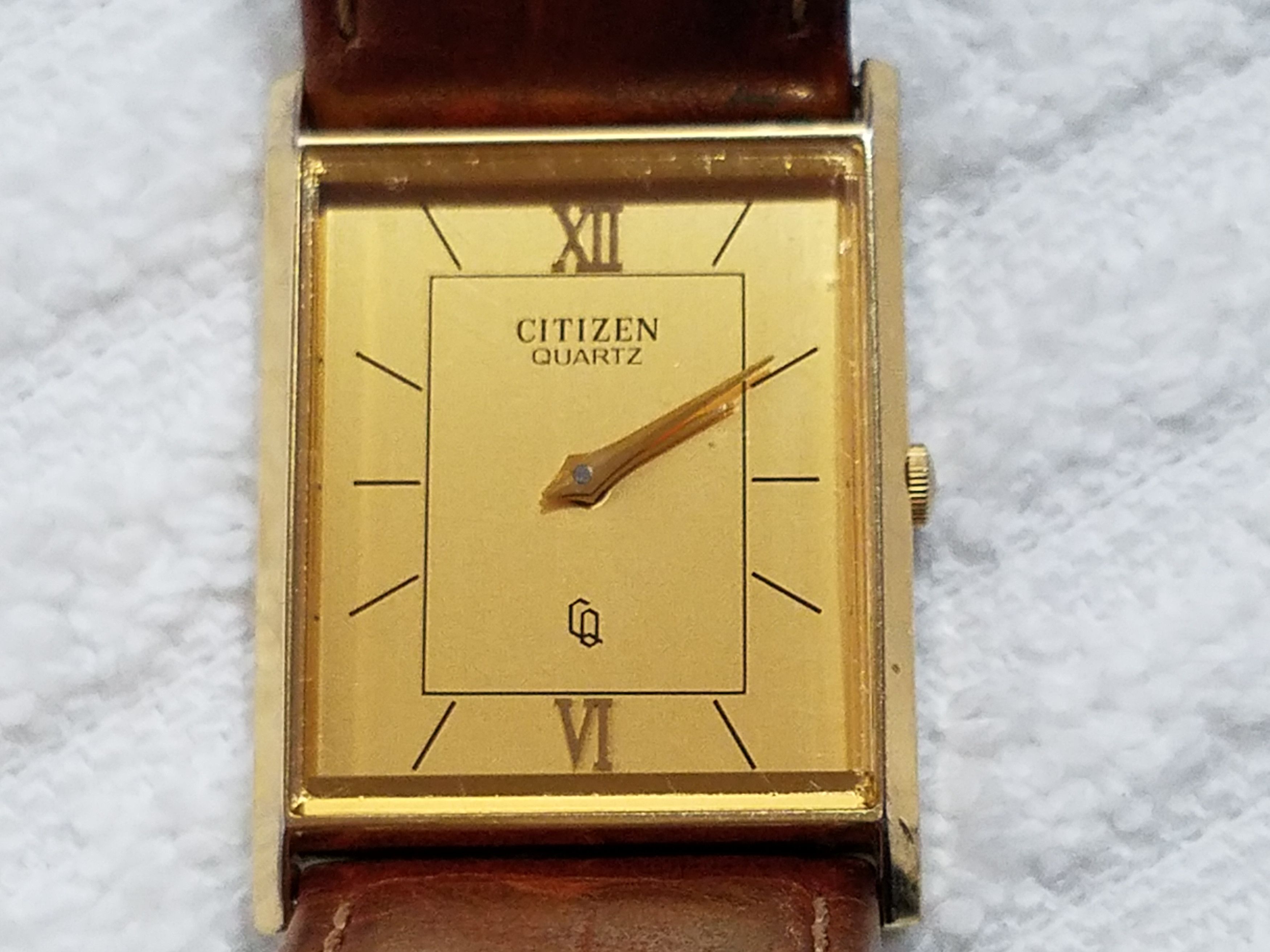 Citizen Vintage Citizen Quartz Watch Square Face Gold Dial | Grailed