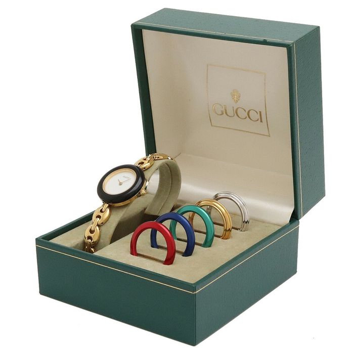 Gucci GUCCI Change Bezel White Dial GP Ladies Quartz Watch 11/12.2 ...