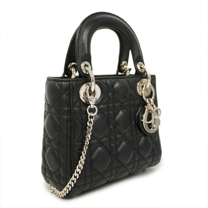Dior 【3db0618】Auth Christian Dior Lady Dior 2WAY Bag Cannage Black | Grailed