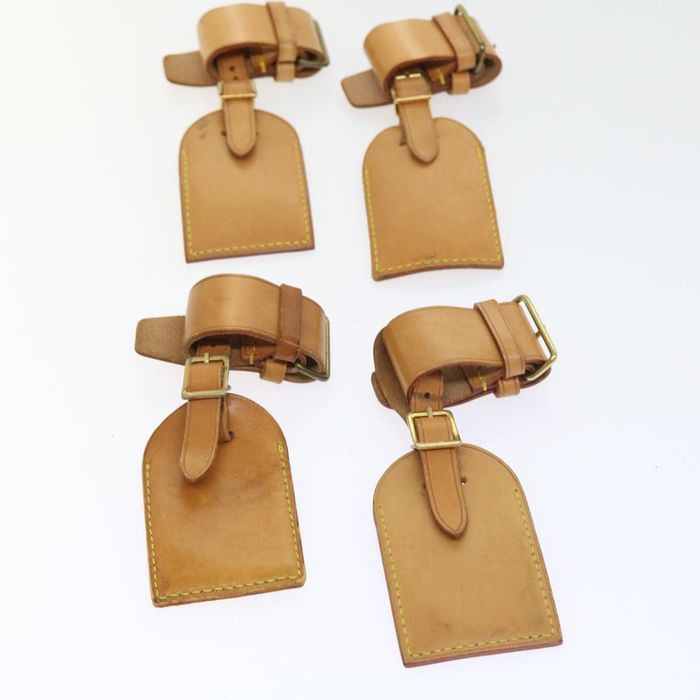 Louis Vuitton LOUIS VUITTON Powanie Name Tag Leather 10set Beige LV ...