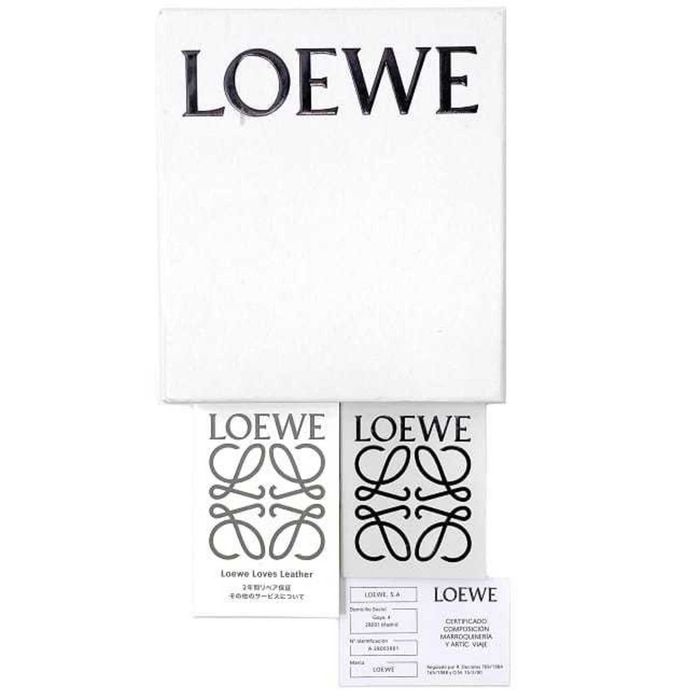 Loewe LOEWE trifold wallet red linen anagram leather grain | Grailed