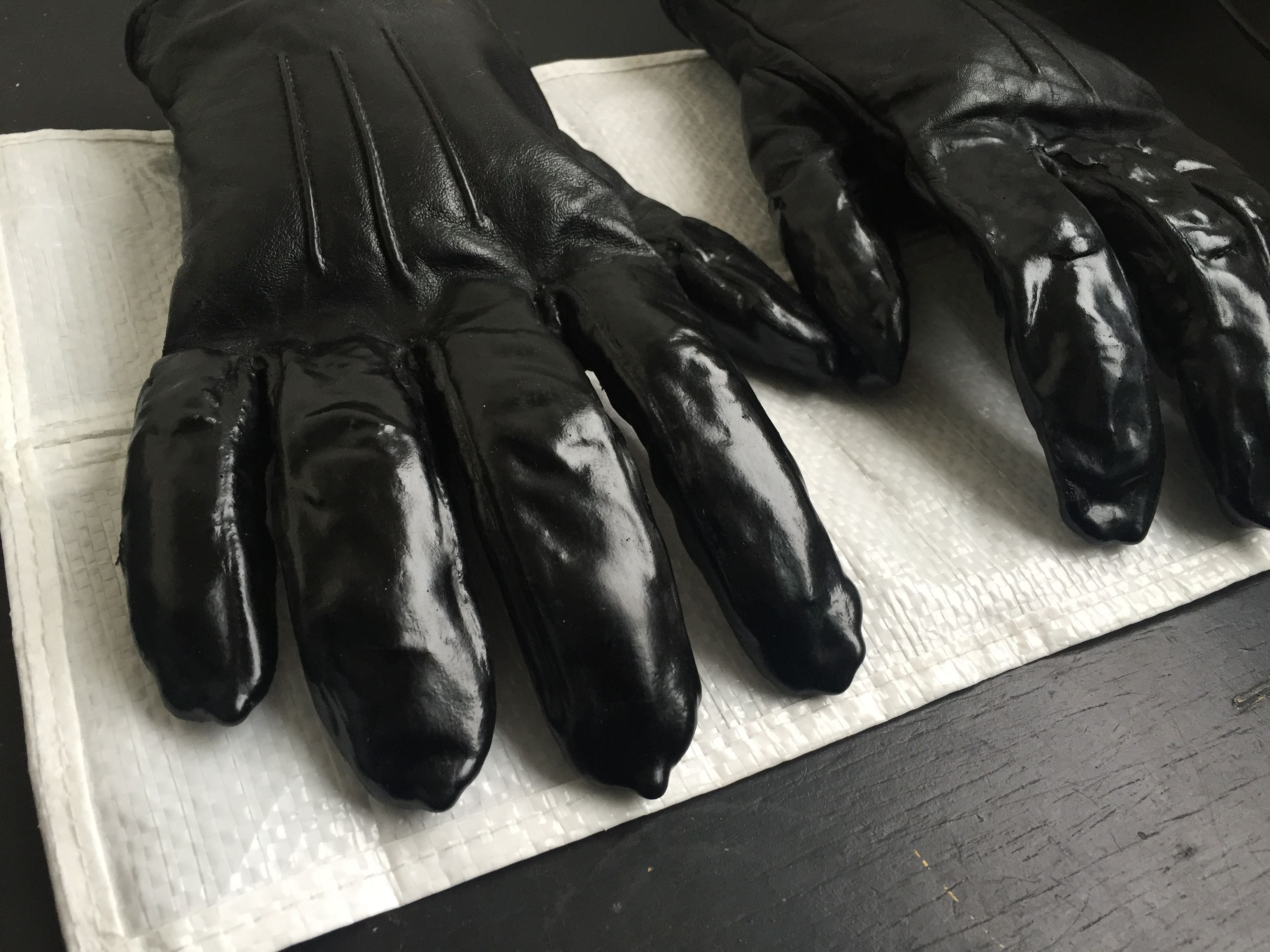 Carol Christian Poell CCP rubber dripped gloves | Grailed