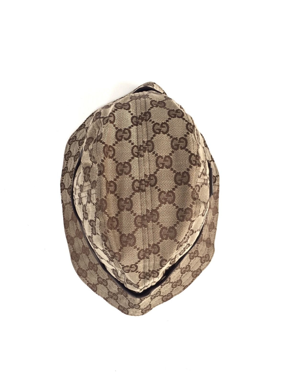 Gucci Iconic Vintage Gucci Monogram Bucket Hat With Leather Attach ...