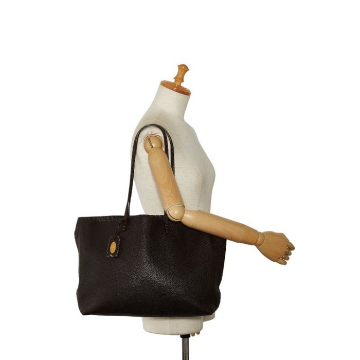 Fendi FENDI Selleria Stitch Shoulder Bag Tote Brown Leather Women's ...