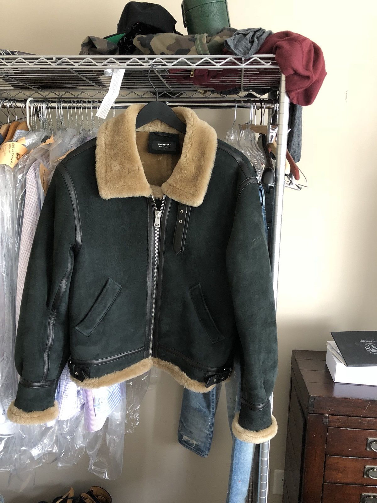 Represent Clo. Shearling Bomber Jacket | Grailed