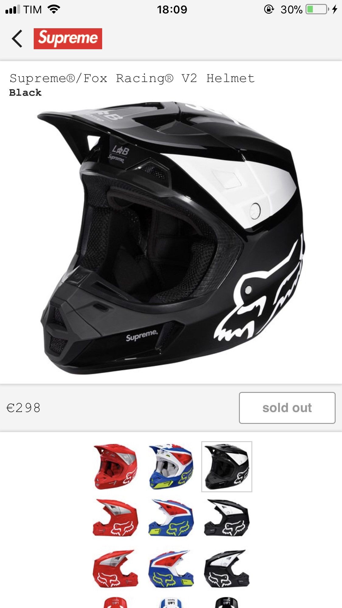 Fox Racing × Supreme Helmet black | Grailed