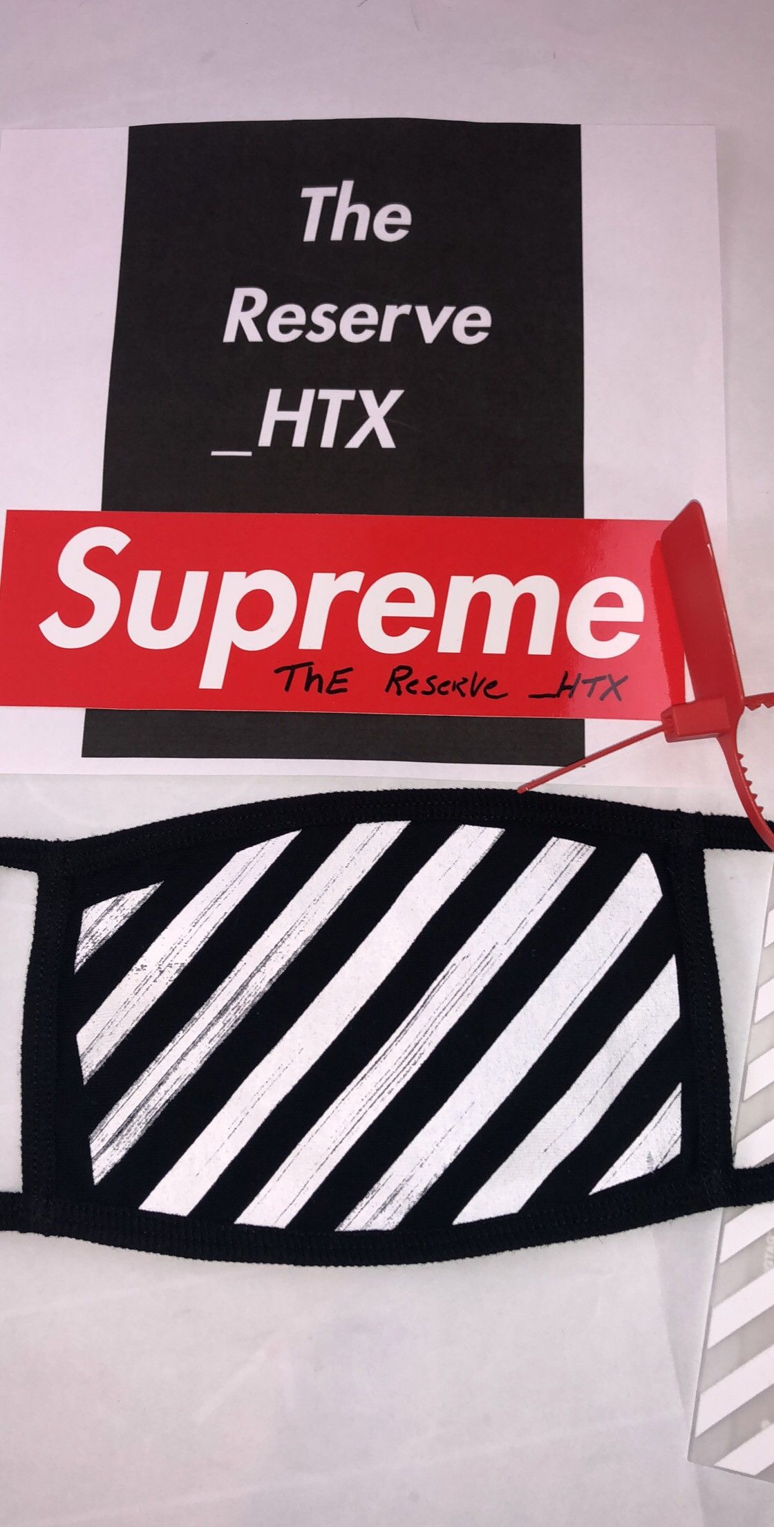 Off-White Off-White Bushed Diagonals Mask | Grailed