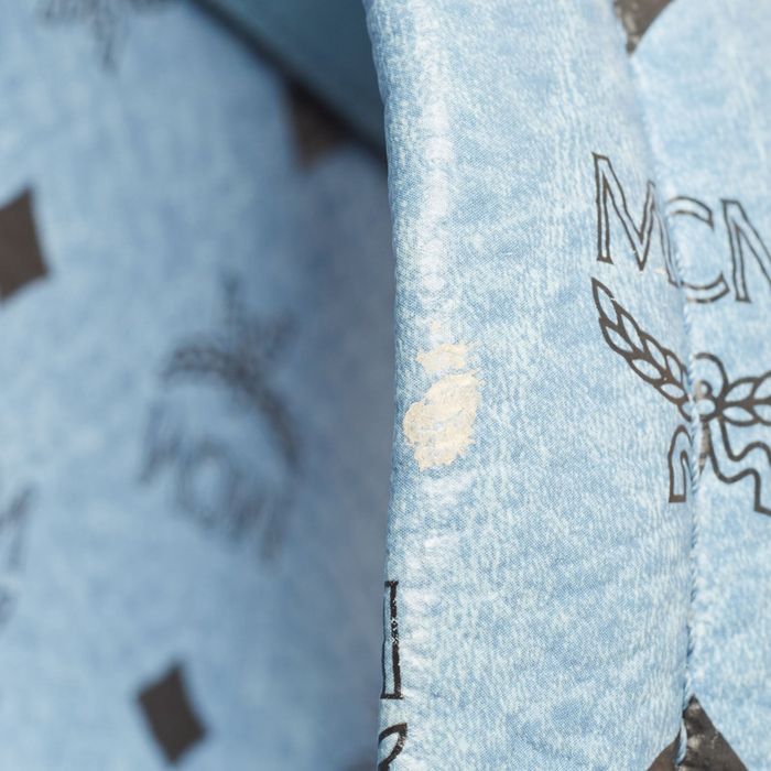 MCM MCM Light Blue Visetos Coated Canvas and Leather Studs Backpack ...