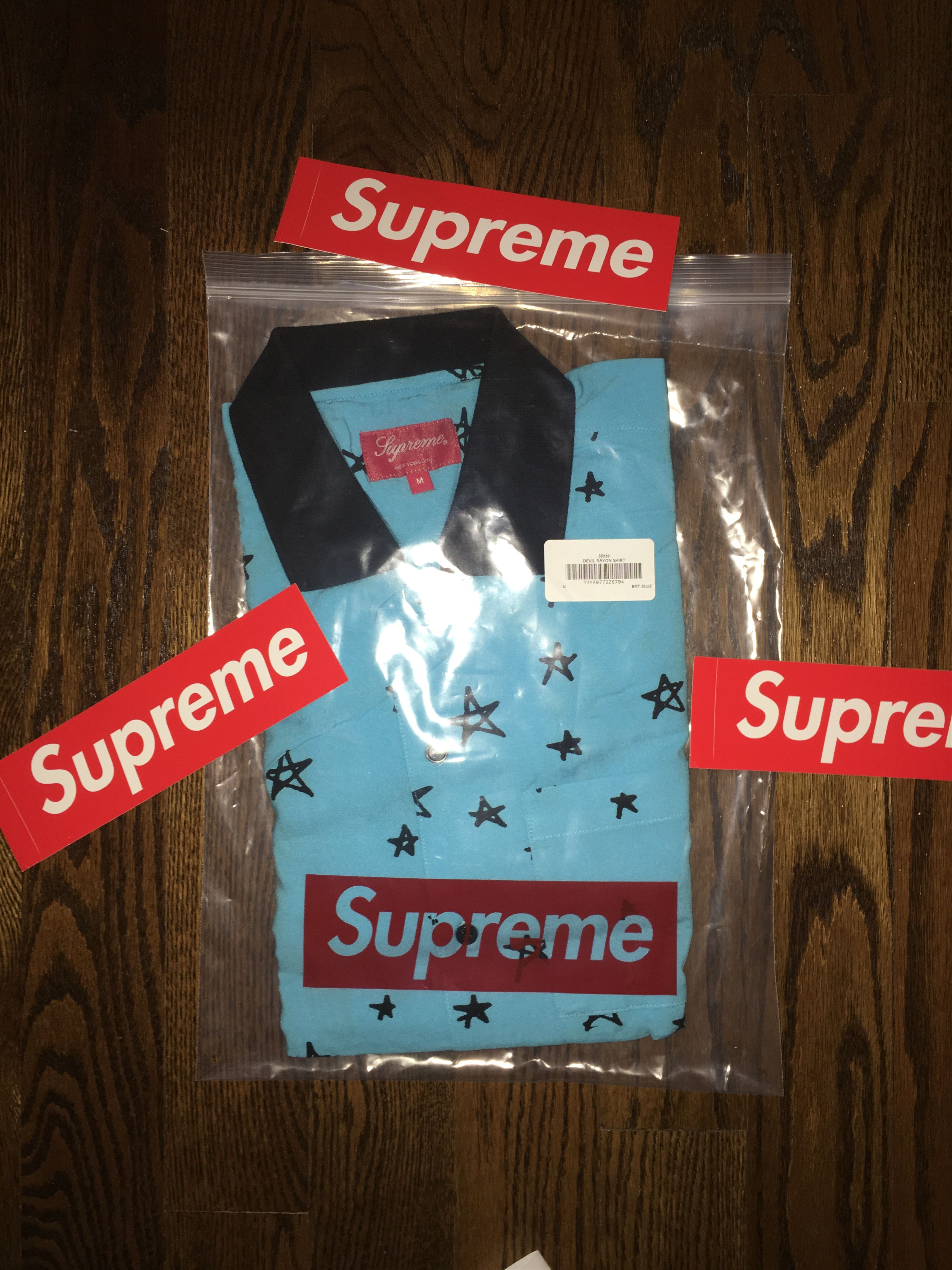 Supreme Devil Rayon Shirt Blue | Grailed