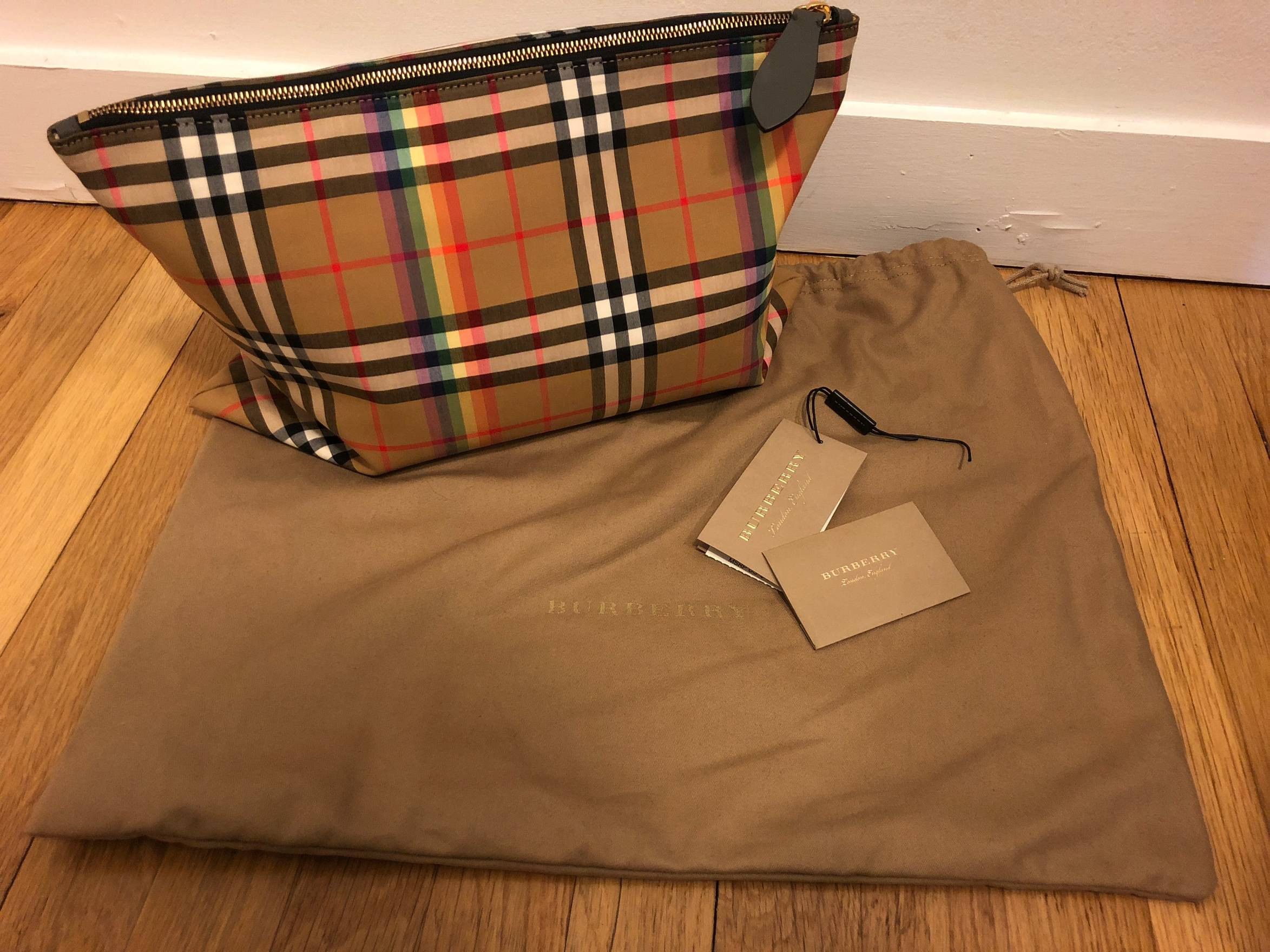 Burberry Large Rainbow Vintage Check Pouch | Grailed