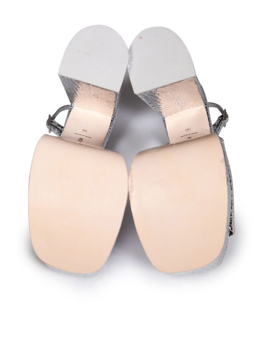 Cult Gaia Leather Snake Print Platform Heels | Grailed